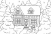 Coloriage de maison et village de Noel - Imprimer coloriage