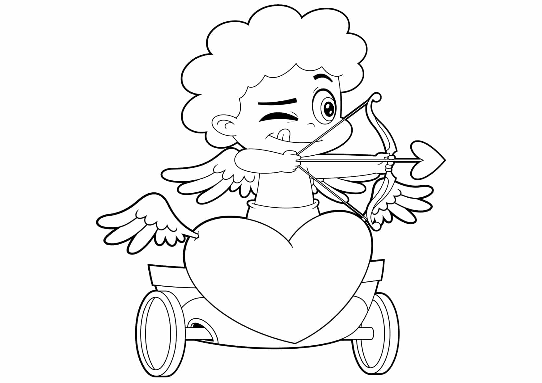 Pages à Colorier De Cupidon Pour La Saint Valentin