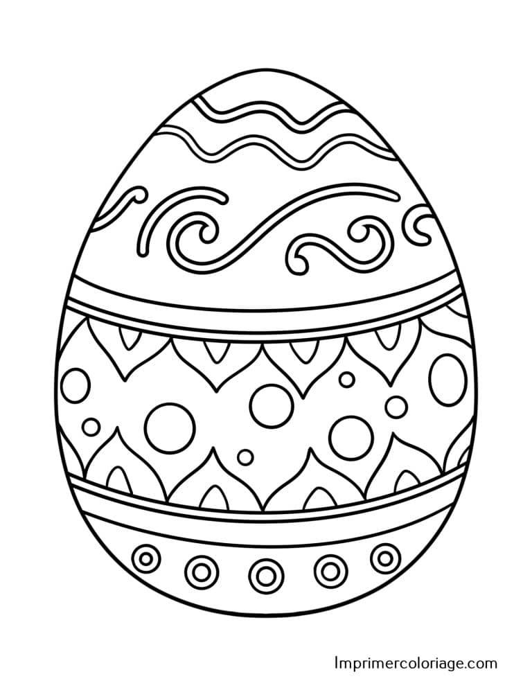 Coloriage d'oeufs de Pâques - Imprimer coloriage