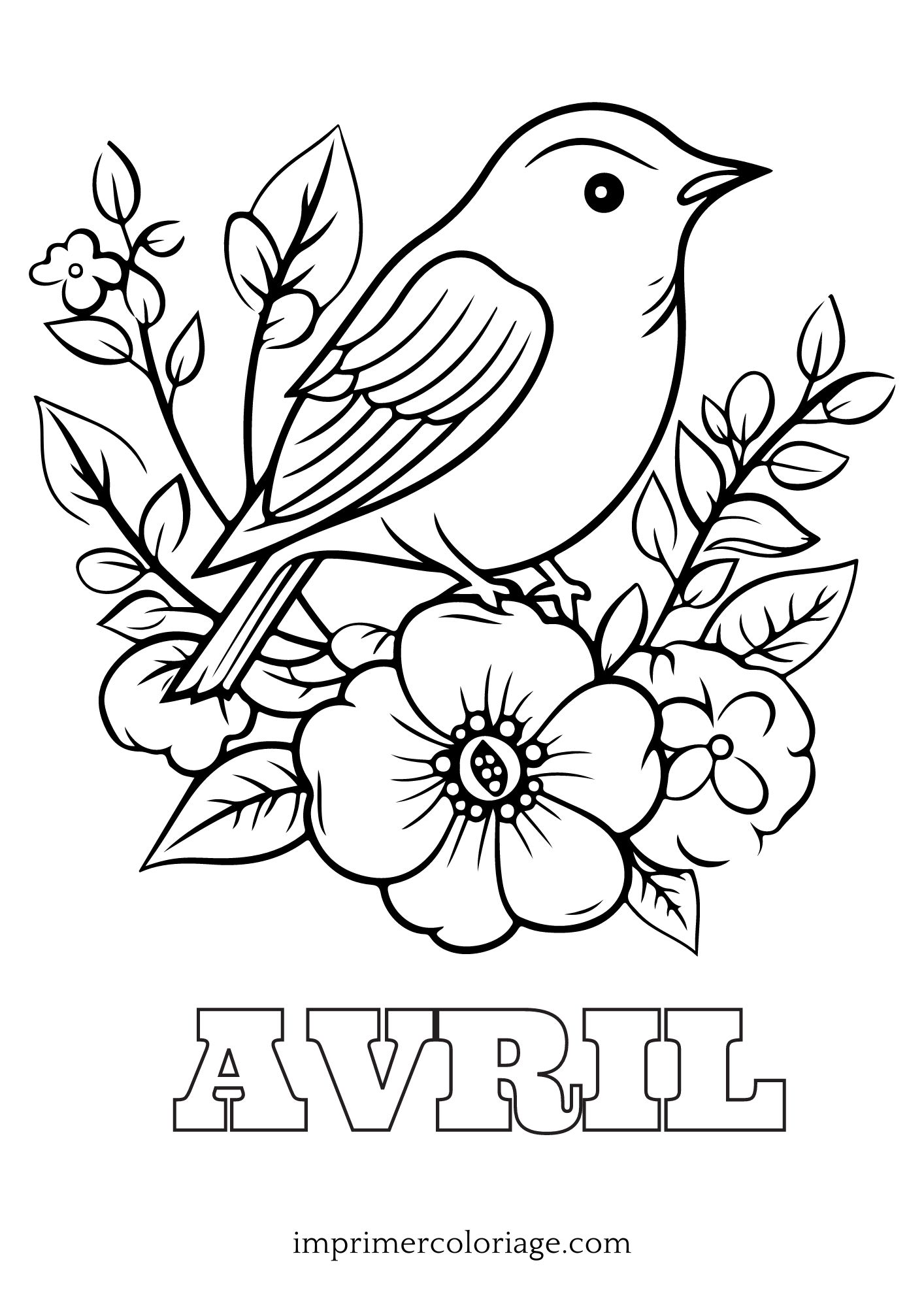 Pages à Colorier Des Averses D'avril Coloriage AVRIL | Imprimer Un