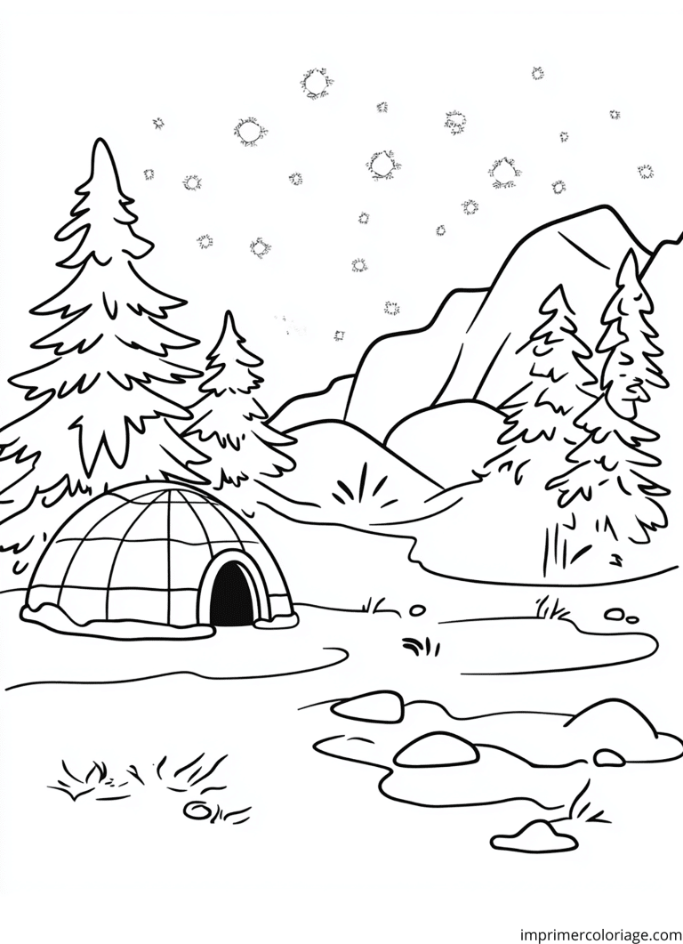 Coloriage de l'hiver | A imprimer gratuitement