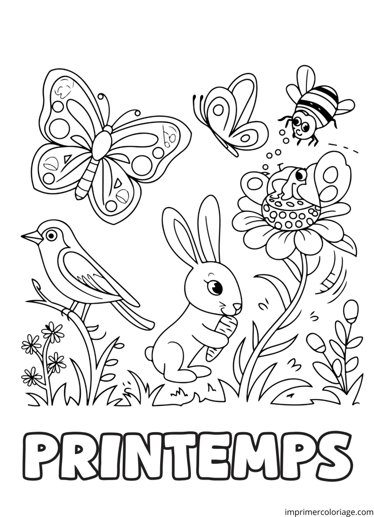 Coloriage de printemps | Dessins à imprimer gratuitement
