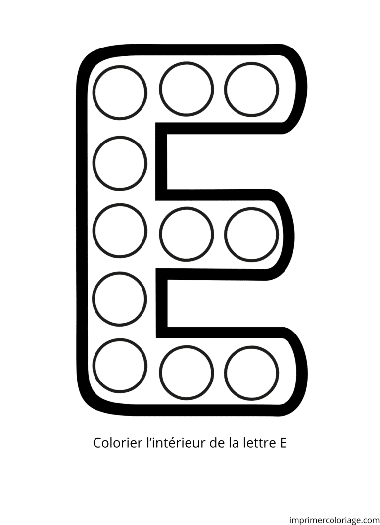 Coloriage de la lettre E - Imprimer coloriage