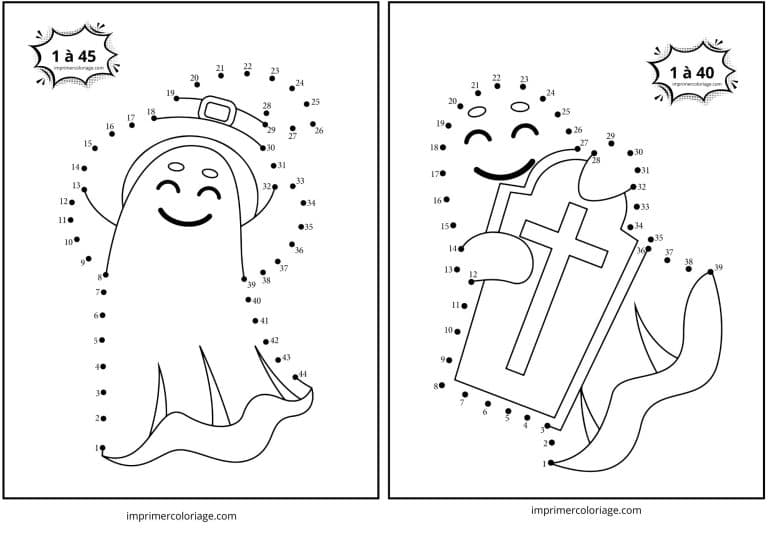 Point à relier Halloween gratuit à imprimer | PDF gratuit